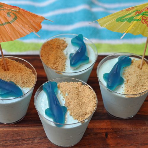 Shark Snack Cups - Shark Birthday Party Food for Kids