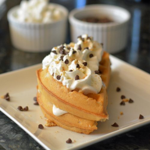 Smores Waffle - Graham cracker waffle, melted marshallow and chocolate